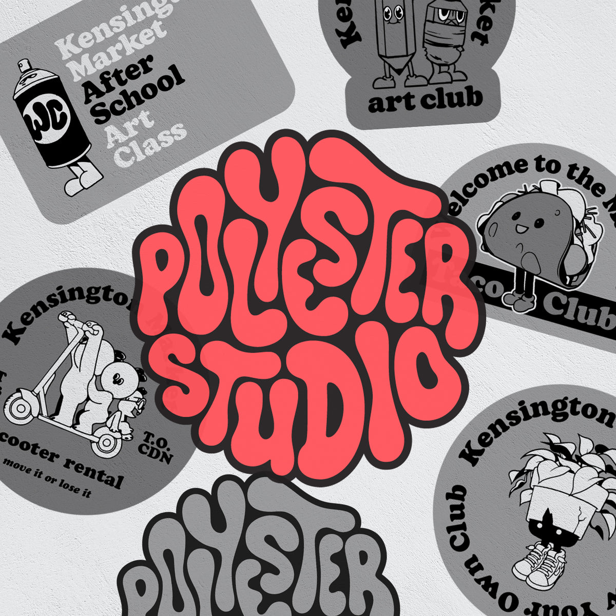 Stickers: Polyester logo – Weekend Characters