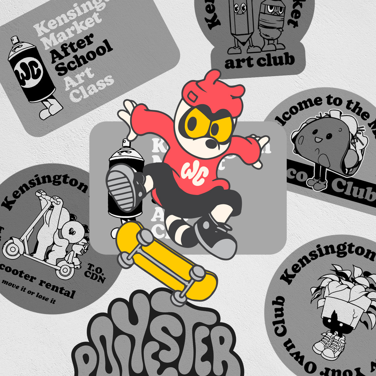 Stickers: Raccoon – Weekend Characters