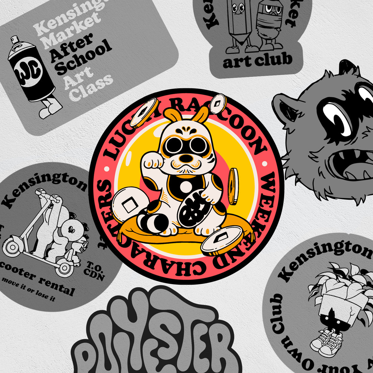 Stickers: Lucky Raccoon – Weekend Characters